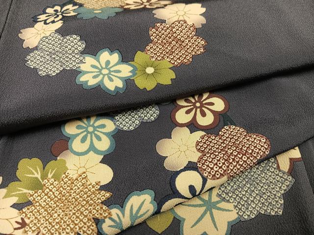 平和屋着物●上質な小紋　草花文　正絹　逸品　AABA6480ph