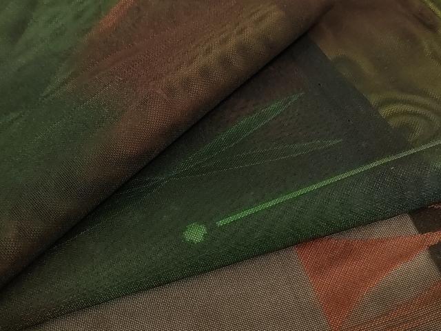 平和屋着物＊夏物　小紋　紗　幾何学文様　正絹　逸品　未使用　AABA6494jd