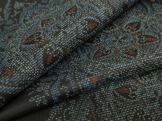 平和屋着物＊夏物　小紋　紗　正倉院花文　洗える着物　未使用　AABA6496jd