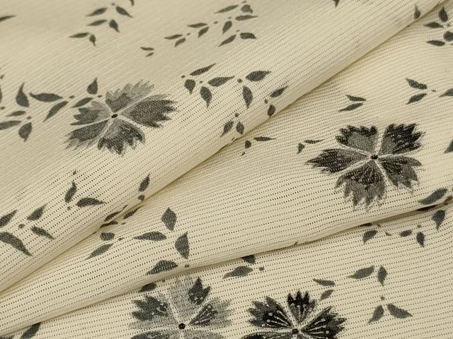 平和屋着物＊夏物　小紋　絽　草花文　正絹　逸品　AABA6499jd