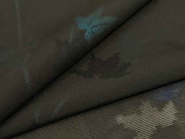 平和屋着物＊夏物　小紋　紗　楓文　正絹　逸品　AABA6511jd