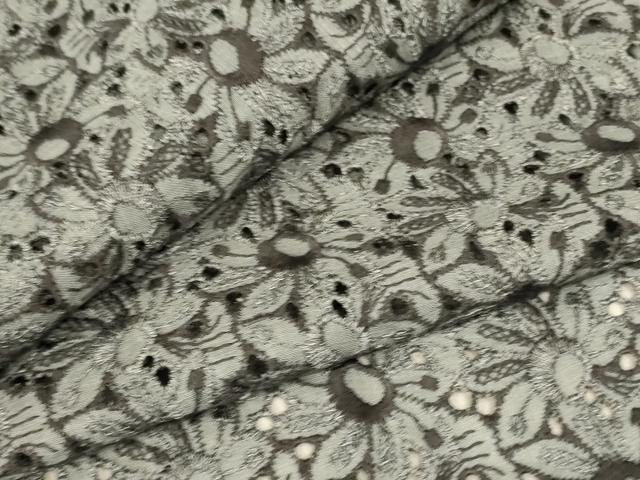 平和屋着物＊夏物　小紋　レース　花尽くし　AABA6551jd