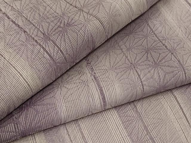 平和屋着物＊夏物　西陣　小紋　紗　麻の葉間道　証紙付き　正絹　逸品　未使用　AABA6568jd