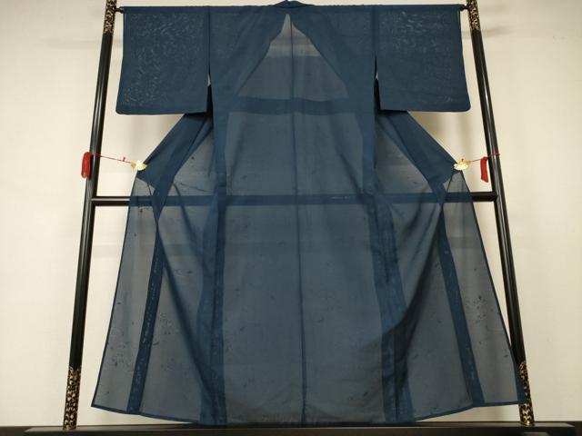 平和屋着物＊夏物　色無地　絽　流水楓紋紗　褐返色　正絹　逸品　AABA6589jd