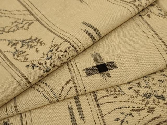 平和屋着物＊夏物　紗紬　短冊花文　正絹　逸品　AABA6607jd