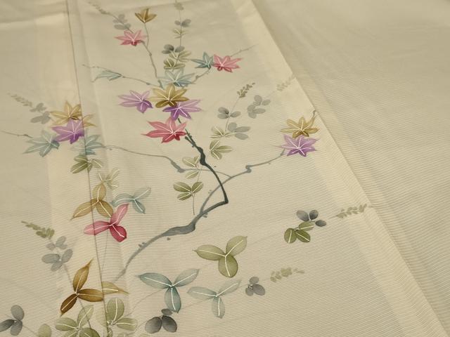 平和屋着物＊夏物 訪問着 絽 枝葉文 正絹 逸品 AABA6614jd