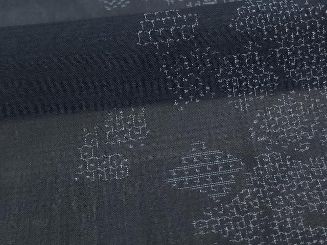 平和屋着物＊夏物 紗紬 幾何学文様 正絹 逸品 AABA6617jd