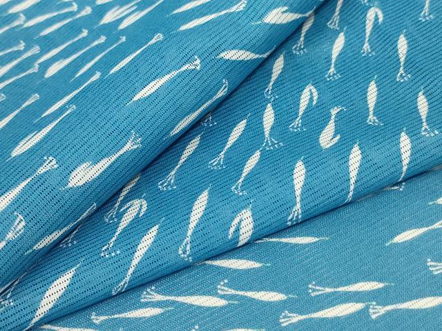 平和屋着物＊夏物　小紋　絽　魚文　洗える着物　AABA6626jd