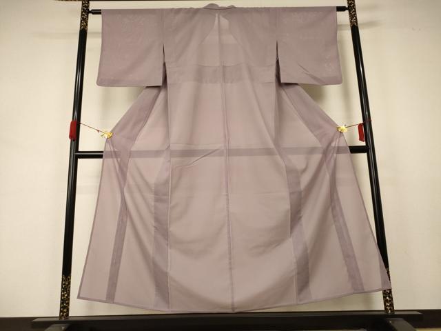 平和屋着物＊夏物　色無地　絽　胡桃染色　洗える着物　AABA6640jd