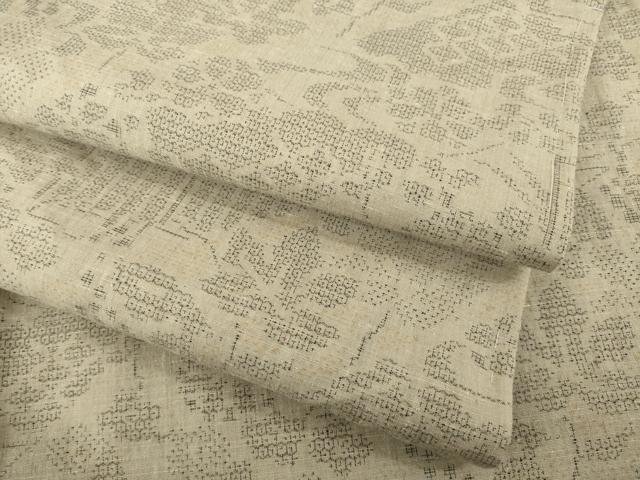 平和屋着物●本場結城紬　重要無形文化財　流水花籬文　正絹　逸品　AABA6650ck