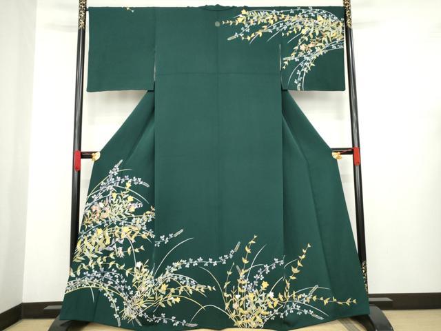 平和屋着物●訪問着　友禅　枝花文　正絹　逸品　AABA6670ck