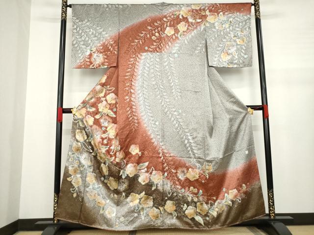 平和屋着物●田中良和　訪問着　辻が花　絞り　金銀彩　正絹　逸品　未使用　AABA6671ck