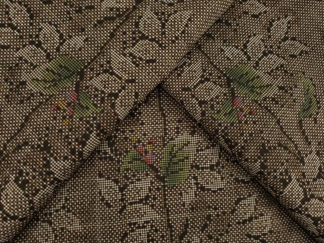 平和屋着物●本場大島紬　一元7マルキ　蔦草間道　正絹　逸品　AABA6687ck