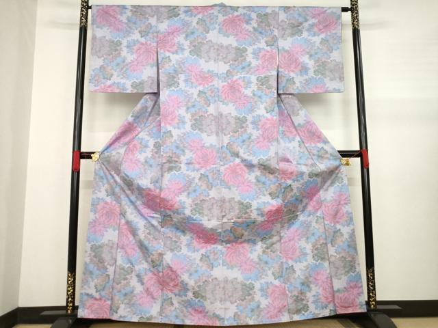 平和屋着物●本場大島紬　草花づくし　正絹　逸品　AABA6692ck