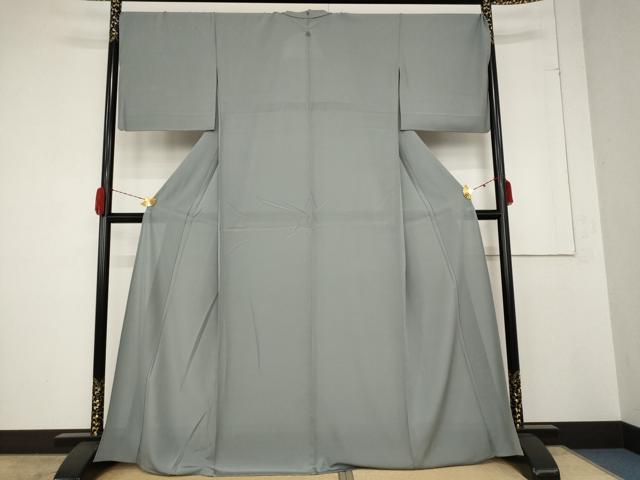 平和屋着物＊夏物　色無地　絽　灰色　正絹　逸品　AABA6821st