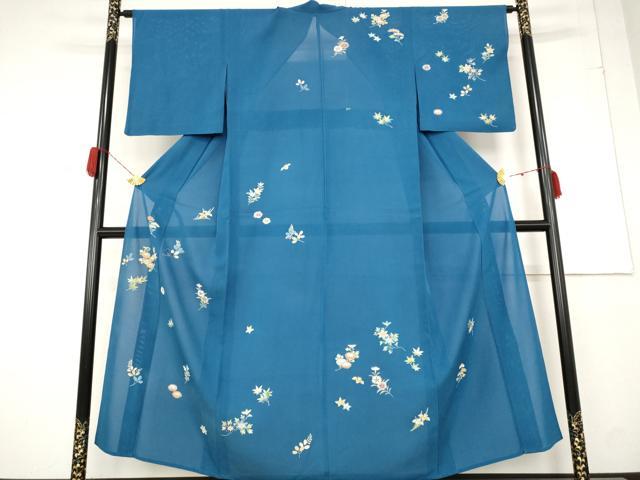 平和屋着物＊夏物　訪問着　絽　草花文　正絹　逸品　AABA6822st
