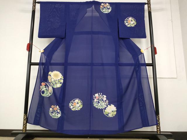 平和屋着物＊夏物　訪問着　絽　花丸文　正絹　逸品　AABA6823st