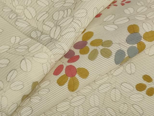 平和屋着物＊夏物　小紋　絽　草花文　正絹　逸品　AABA6826st