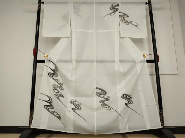 平和屋着物＊夏物　訪問着　絽　流水文　洗える着物　AABA6870st