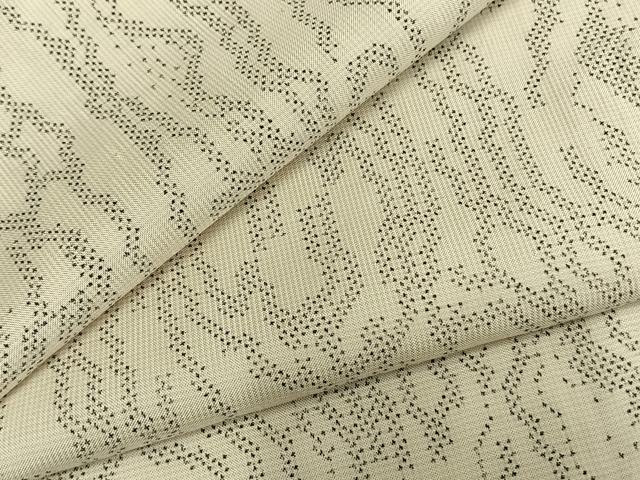 平和屋着物▽本場大島紬　白大島　単衣　7マルキ　抽象文様　正絹　逸品　AABA7406fy