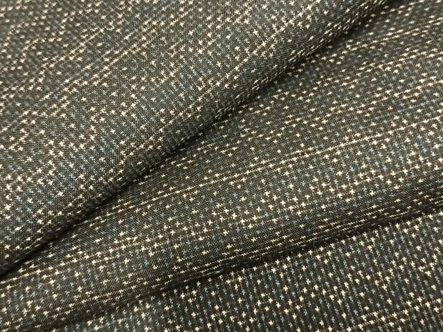 平和屋着物▽本場大島紬　単衣　幾何学文様　正絹　逸品　AABA7407fy