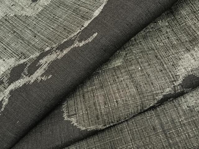 平和屋着物▽上質な紬　単衣　松文　正絹　逸品　AABA7408fy