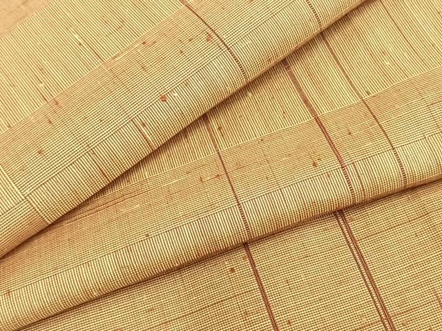 平和屋着物▽上質な紬　単衣　抽象文様　正絹　逸品　AABA7434fy