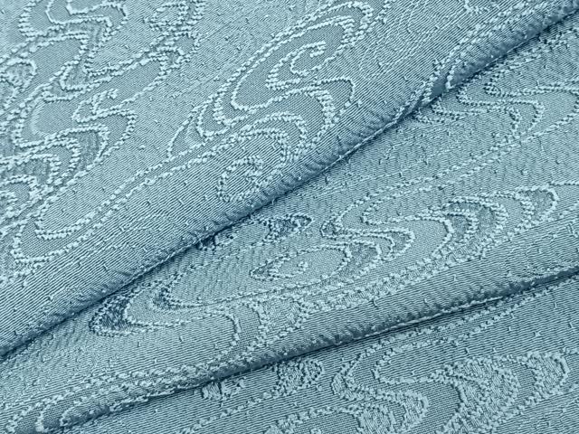 平和屋着物▽上質な色無地　単衣　流水地紋　勿忘草色　正絹　逸品　AABA7440fy