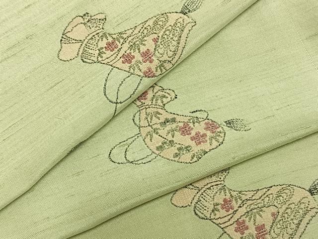 平和屋着物▽京の名門・菱屋六右ェ門　紬　単衣　巾着　正絹　逸品　AABA7494fy