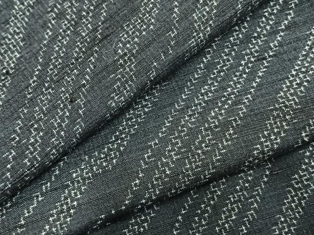 平和屋着物▽上質な紬　単衣　斜縞　正絹　逸品　AABA7515fy