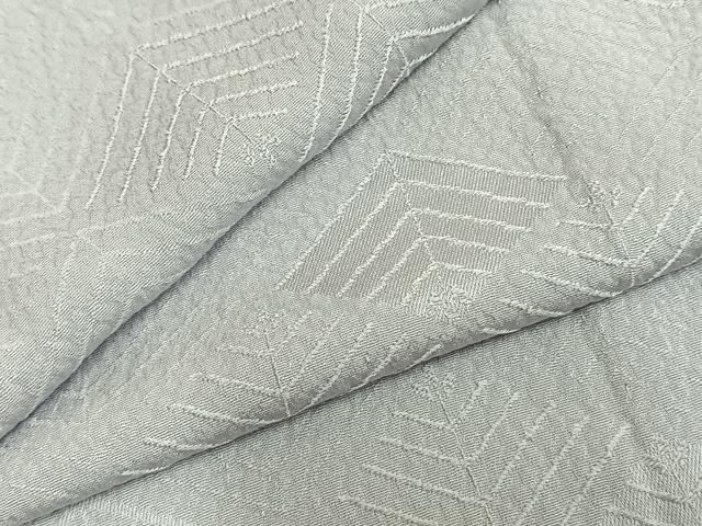 平和屋着物▽上質な色無地　単衣　菱地紋　白花色　正絹　逸品　未使用　AABA7518fy