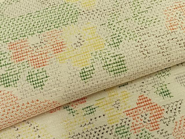 平和屋着物▽上質な紬 単衣 雲取り草花文 正絹 逸品 AABA7522fy