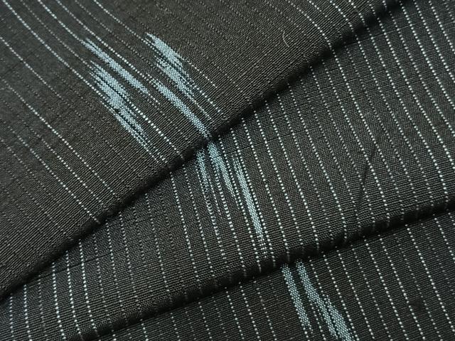 平和屋着物▽上質な紬　単衣　幾何学文様　正絹　逸品　AABA7528fy