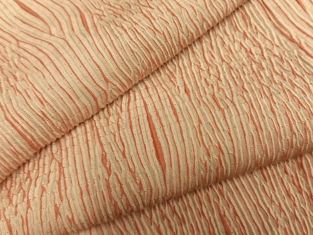 平和屋着物▽上質な小紋　単衣　総絞り　杢目文　正絹　逸品　AABA7535fy