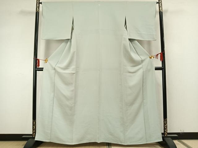 平和屋着物▽無地絵羽訪問着　単衣　霞地紋　薄雲鼠色　正絹　逸品　AABA7538fy