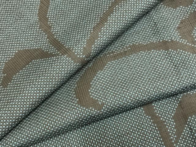 平和屋着物▽本場大島紬　単衣　7マルキ　唐草文　正絹　逸品　AABA7571fy