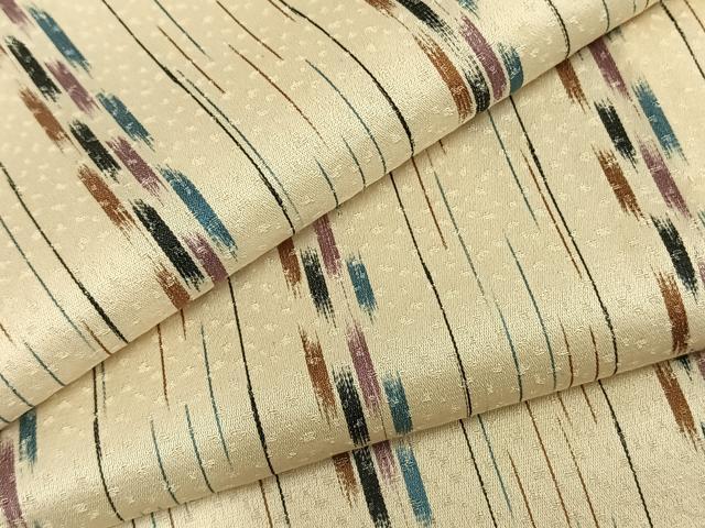 平和屋着物▽上質な小紋　単衣　間道　正絹　逸品　AABA7575fy