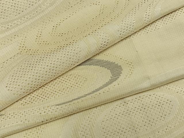 平和屋着物▽上質な紬　単衣　渦巻き文　正絹　逸品　AABA7607fy