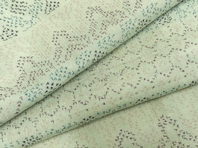 平和屋着物▽上質な紬　単衣　横段文　正絹　逸品　AABA7635fy