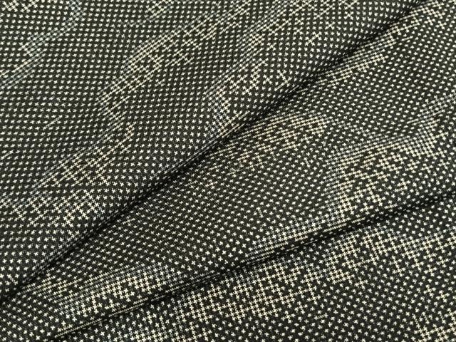 平和屋着物▽本場大島紬　単衣　7マルキ　雲取り文　正絹　逸品　AABA7653fy