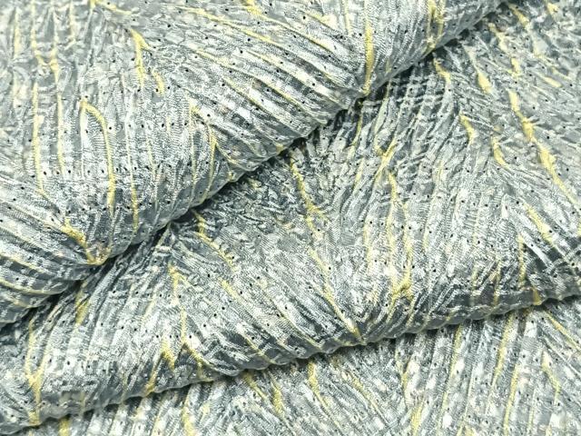 平和屋着物▽名門　藤娘きぬたや・総絞り　杢目絞り　小紋　単衣　霞文　正絹　逸品　AABA7667fy