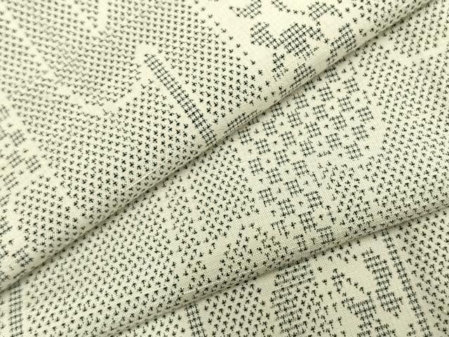 平和屋着物▽上質な紬　単衣　幾何学文　正絹　逸品　未使用　AABA7669fy