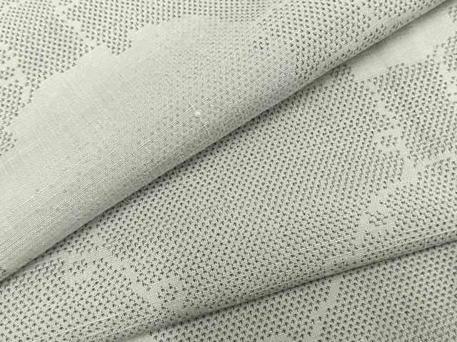 平和屋着物▽上質な紬　単衣　雪輪文　正絹　逸品　AABA7672fy