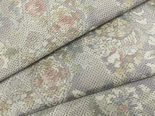 平和屋着物▽本場大島紬　単衣　草花文　正絹　逸品　未使用　AABA7753fy