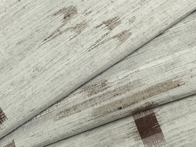 平和屋着物▽重要無形文化財　本場久米島紬　ゆうな染　手織　単衣　琉球絣　正絹　逸品　AABA7773fy