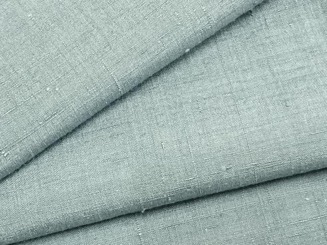 平和屋着物▽本場結城紬　重要無形文化財　単衣　色無地　浅縹色　正絹　逸品　AABA7774fy