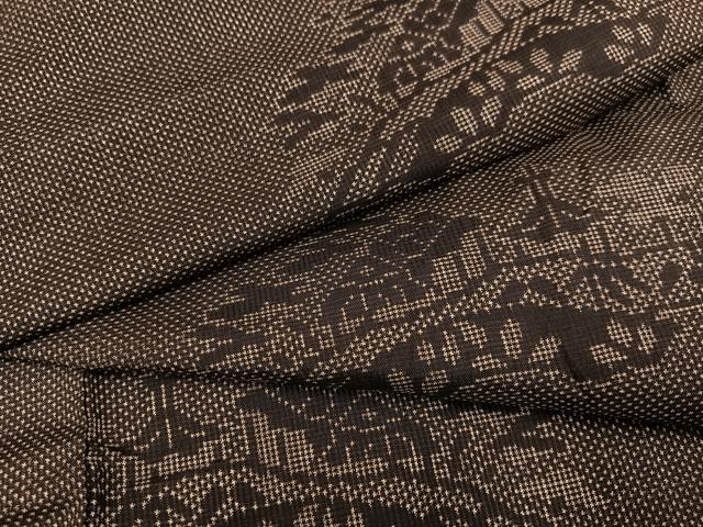 平和屋着物●本場大島紬　一元絣　風景文　正絹　逸品　AABA7839ph