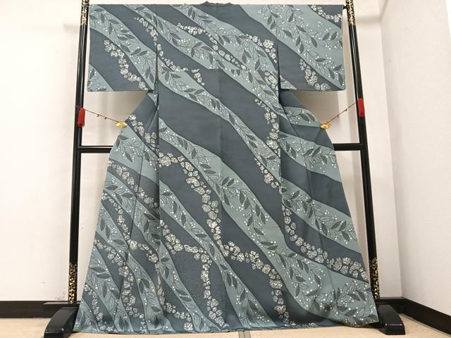 平和屋着物●染色工芸作家　本郷葵虹　訪問着　手描き　草木文　暈し染め　正絹　逸品　AABA7866ph