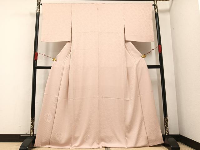 平和屋着物●無地絵羽訪問着　草花文　色無地　肌色　さが美扱い　正絹　逸品　AABA7870ph