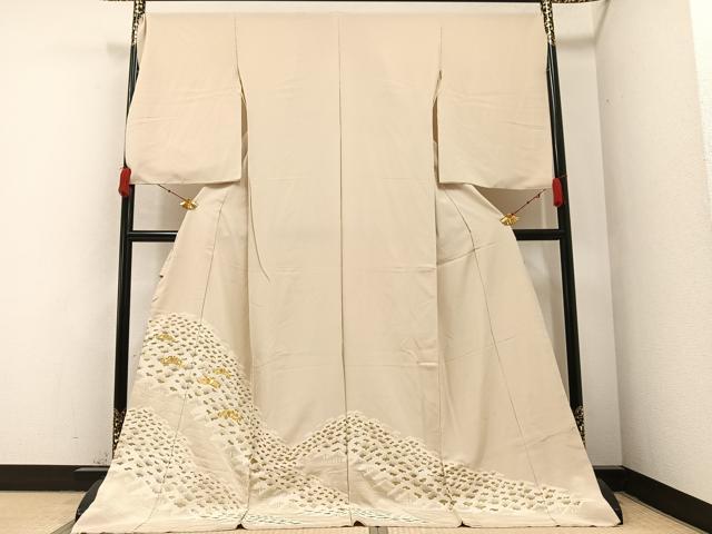 平和屋着物●豪華色留袖　駒刺繍　浜松　金彩　丹後ちりめん　仮絵羽　正絹　逸品　未使用　AABA7880ph